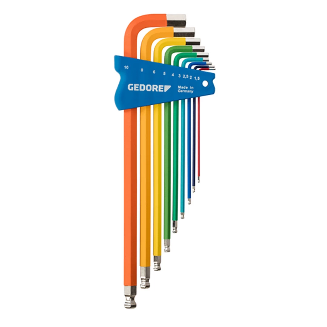 Gedore 9pc Allen Key Set, Colour-coded | Industrial Fluid Solutions