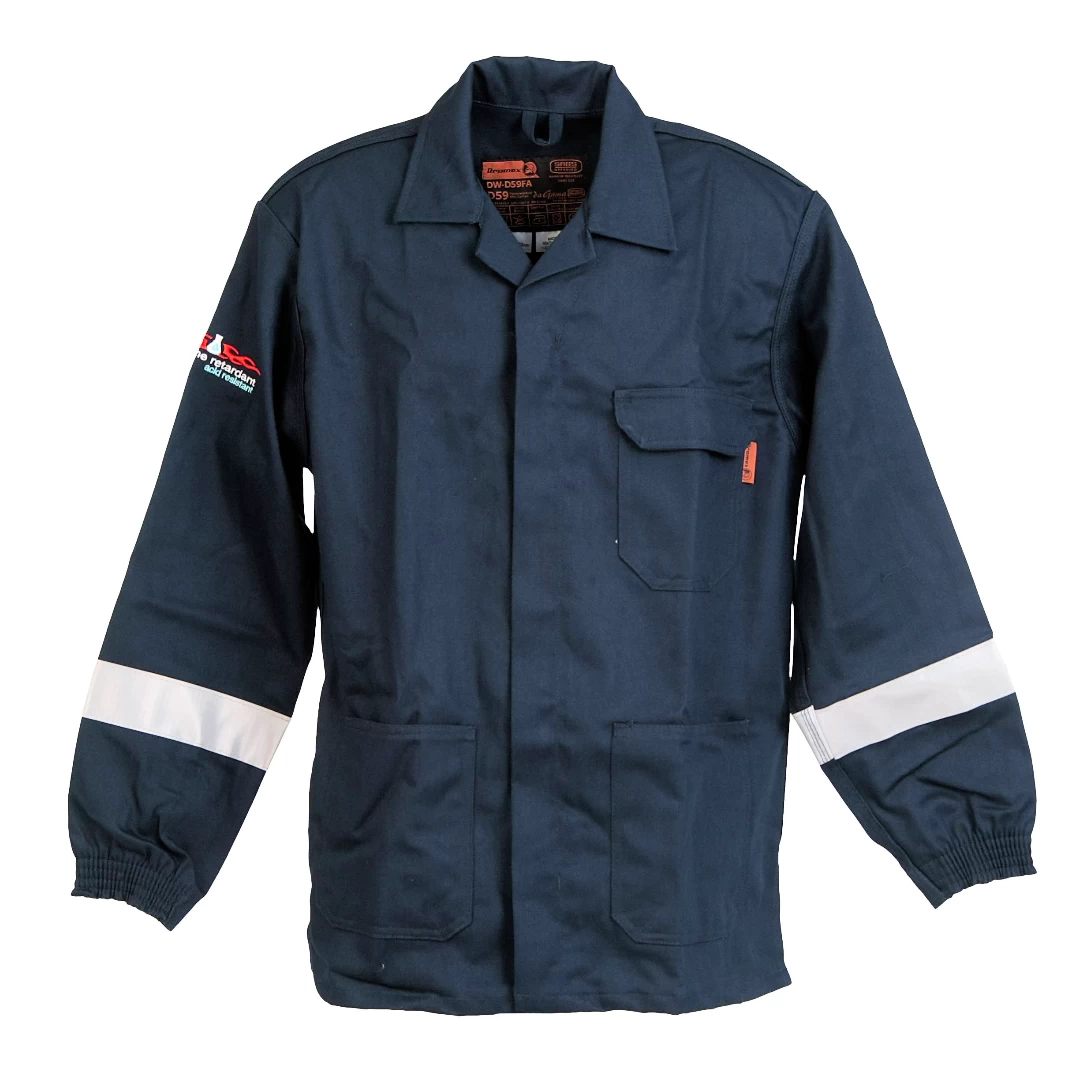 Jacket, Acid/Flame, Navy, Size 32 | Industrial Fluid Solutions